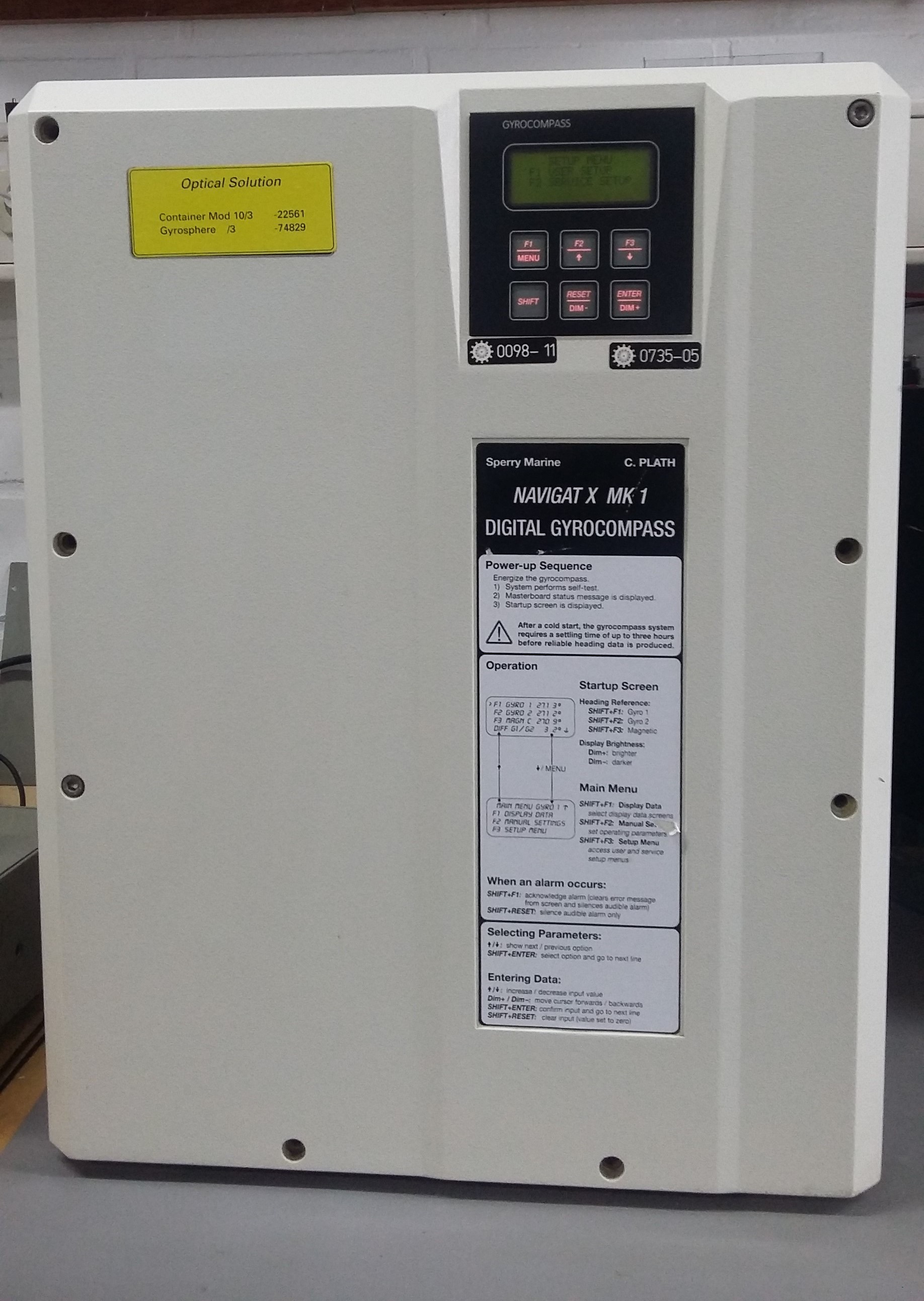 Sperry Marine Gyro Navigat X MKI / optical solution | System ...